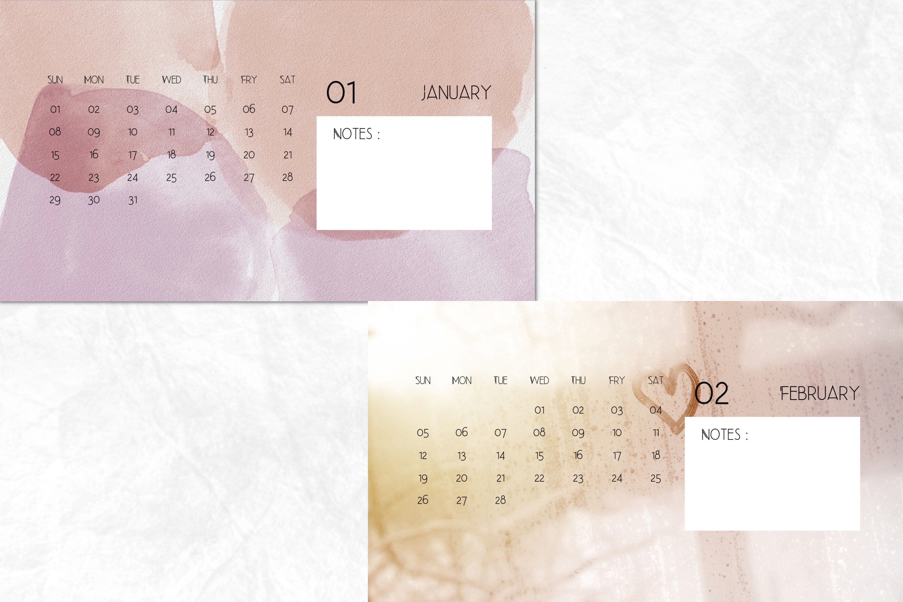 2023 Simple Calendar Printable Editable Landscape Monthly Calendar ...