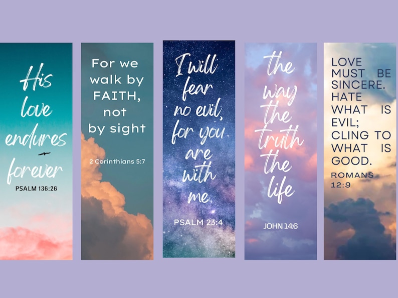 Printable Bible Sayings Bookmark Set | Instant Download | Bible Verses ...