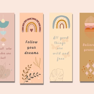 Printable Boho Bookmarks, Instant Digital Download, Bookmarks for ...