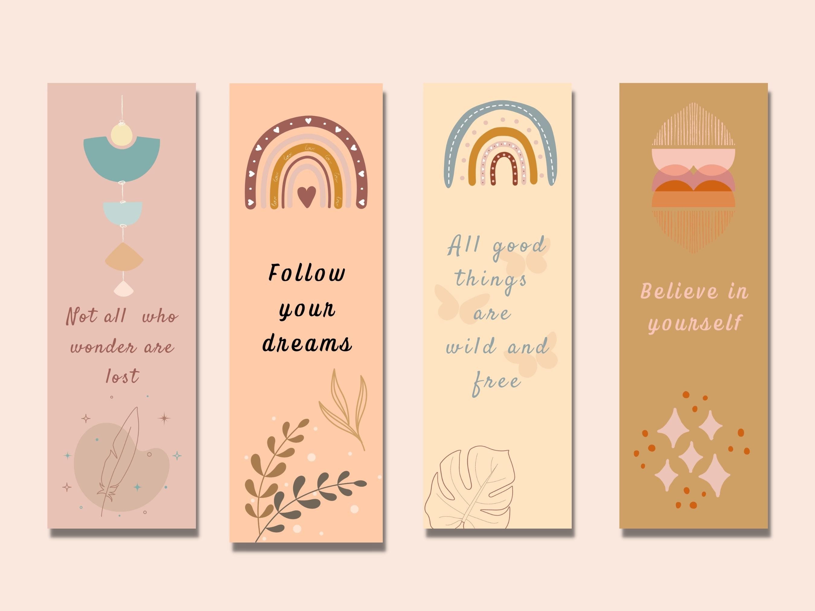 Printable Boho Bookmarks, Instant Digital Download, Bookmarks for ...