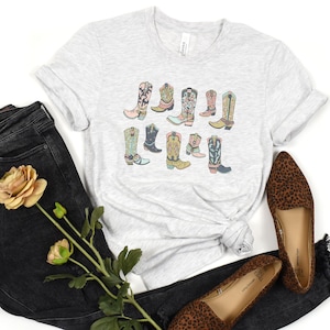Cowgirl Boots Shirt Country Concert Shirt Boho Western Tshirt Vintage ...
