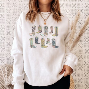 Cowgirl Boots Shirt Country Concert Shirt Boho Western Sweatshirt ...
