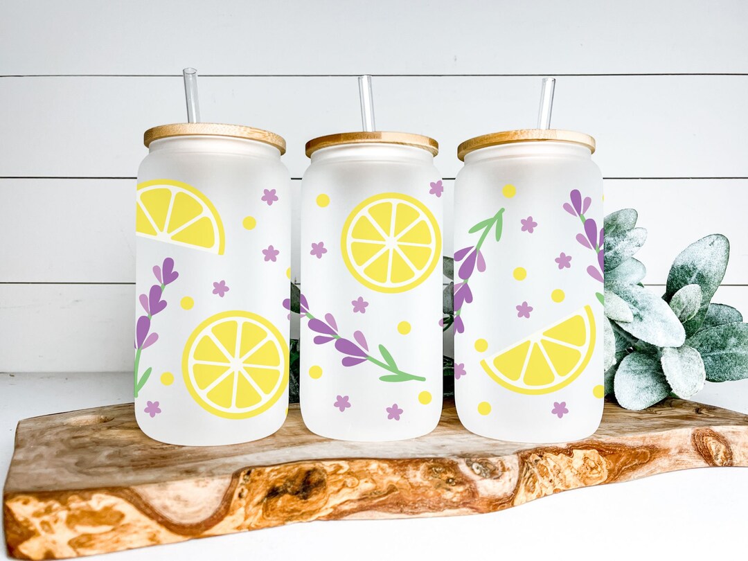 Lemonade Glass Can Lemon Glass Tumbler Lemon Gift for Her Summer ...