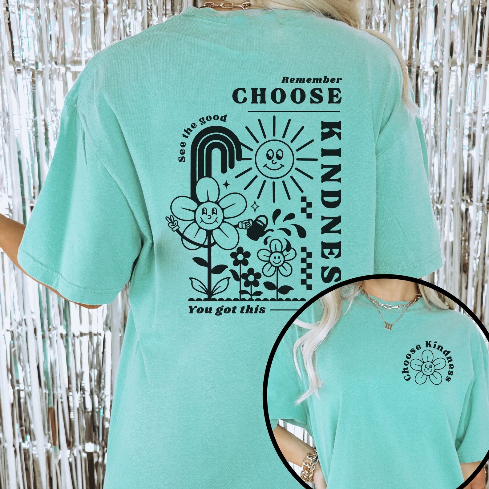 Comfort Colors Choose Kindness Trendy Back Print Shirt Oversized Tshirt ...