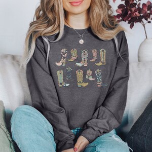 Cowgirl Boots Shirt Country Concert Shirt Boho Western Sweatshirt ...