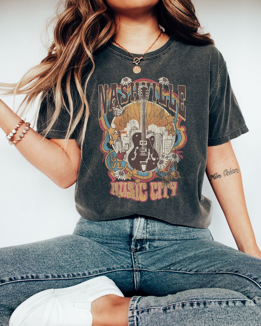 Comfort Colors Nashville Shirt, Country Music Shirt, Guitar Tees, Retro ...