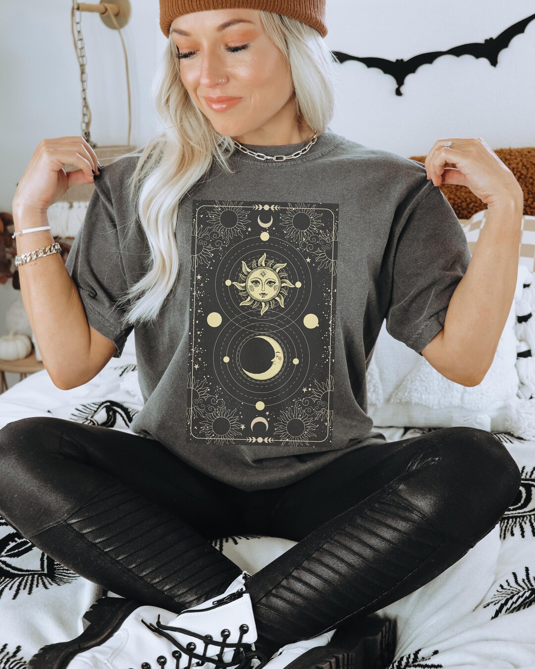 Comfort Colors Tshirt, Sun and Moon Tarot Card Shirt, Mystical Gift for ...