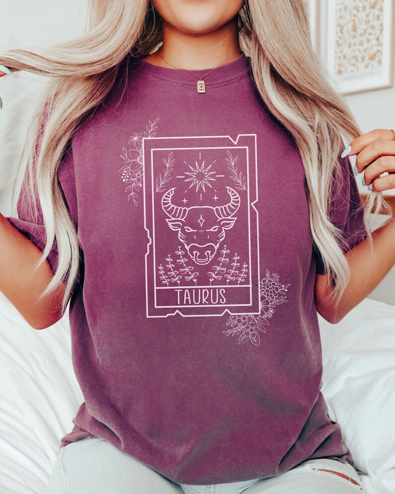 Comfort Colors Zodiac Taurus Vintage Tee Celestial Taurus - Etsy