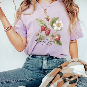 Comfort Colors Strawberry Shirt Feeling Berry Good Shirt Cottagecore ...