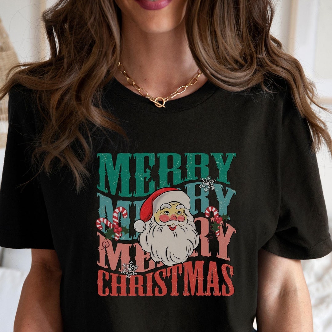 Christmas Shirt, Vintage Santa Shirt, Retro Santa Shirt, Christmas ...