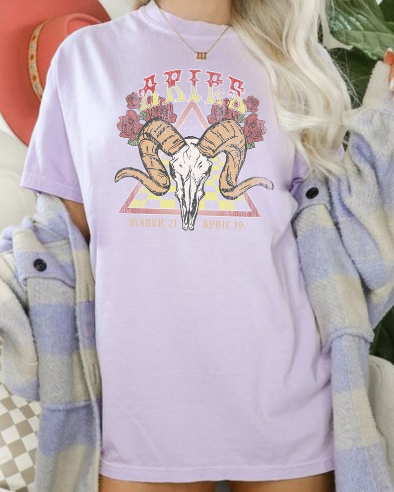 Comfort Colors Zodiac Aries Vintage Tee Celestial Aries Shirt - Etsy
