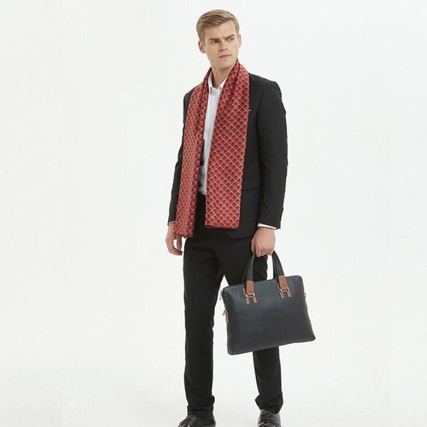 Red Mens Scarf - Etsy