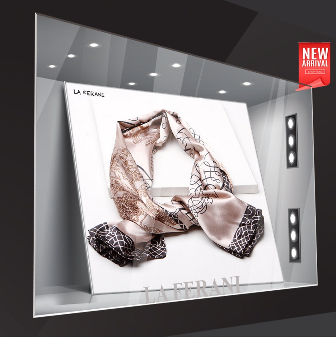 Gold Beige Silk Scarf Shawl Luxury Stole Bandana 90x90 Fine Soft ...