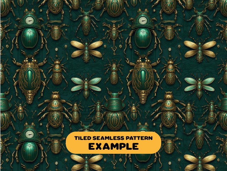DIGITAL PAPER Colorful Ornamental Beetles | Seamless Designs | Ten ...