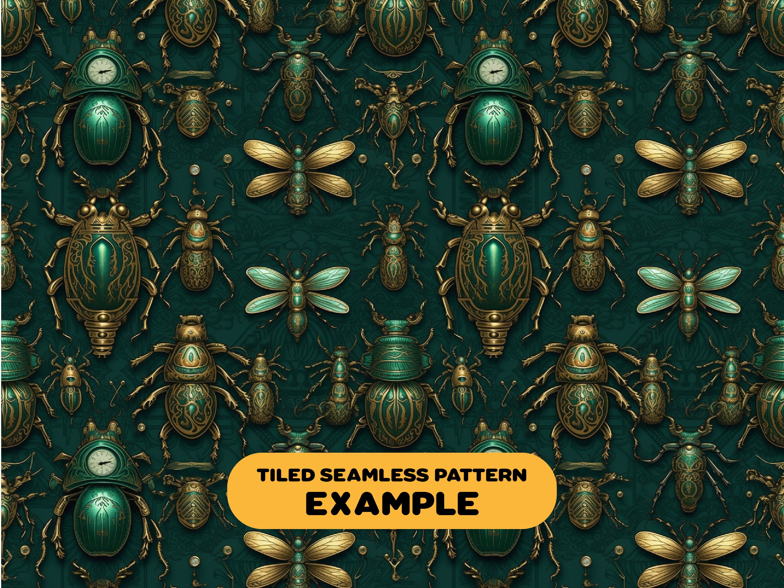 DIGITAL PAPER Colorful Ornamental Beetles | Seamless Designs | Ten ...