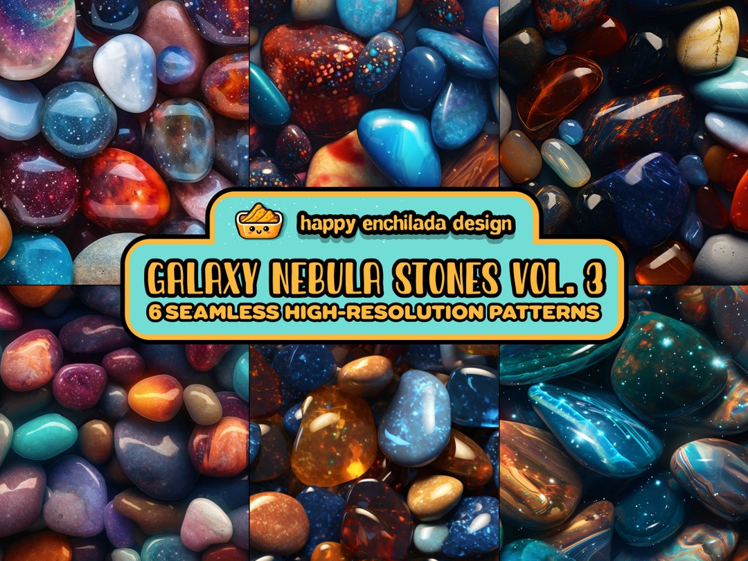 Galaxy Nebula Stones Vol. 3 | DIGITAL PAPER | Polished Rocks Seamless ...
