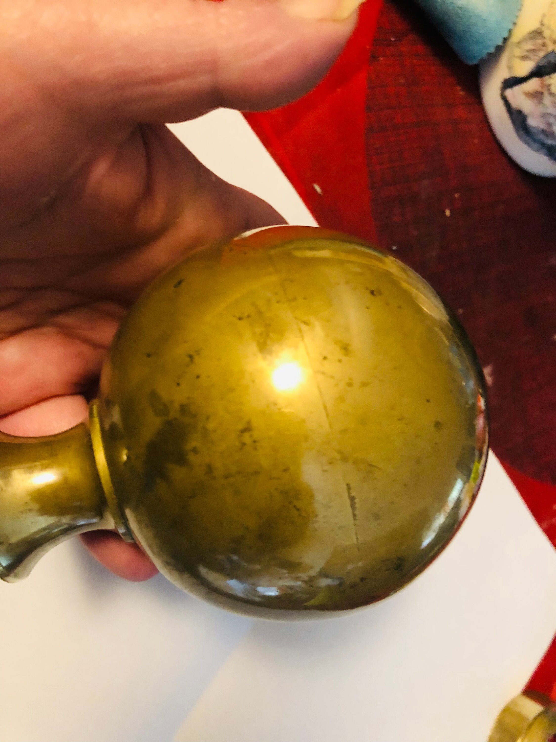 Stair Railing Ball in Solid Brass or Bronze, Old Stair Ball From a ...