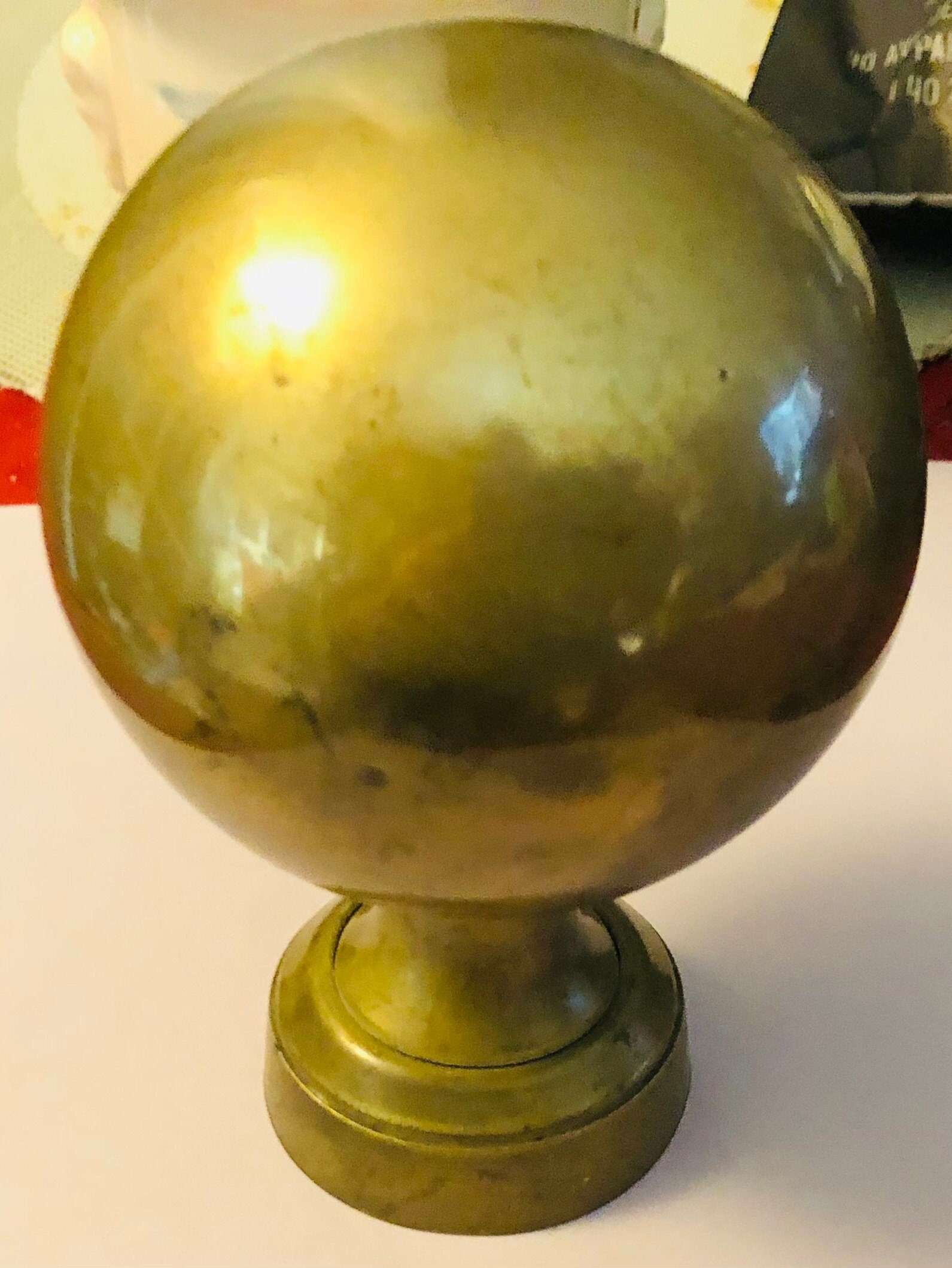 Stair Railing Ball in Solid Brass or Bronze, Old Stair Ball From a ...