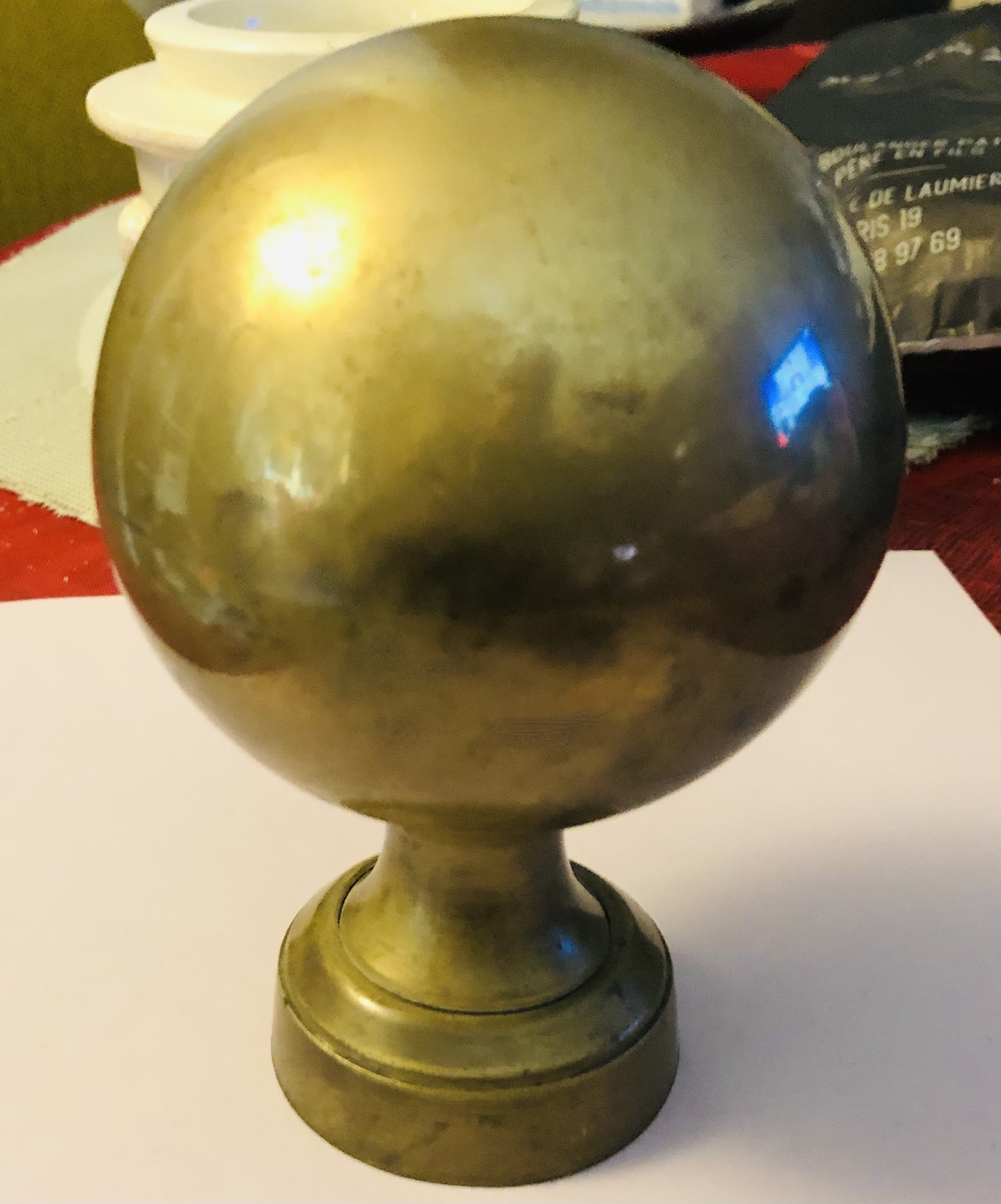 Stair Railing Ball in Solid Brass or Bronze, Old Stair Ball From a ...
