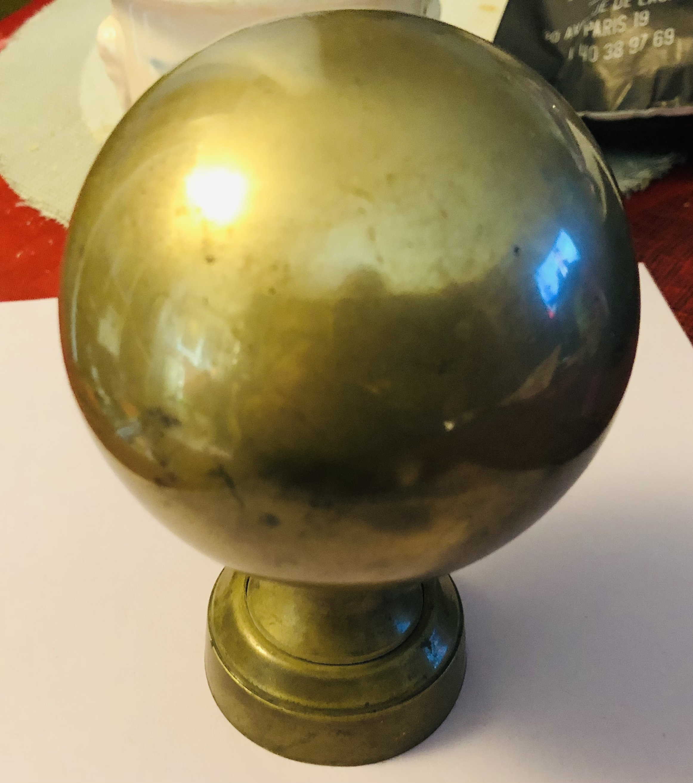 Stair Railing Ball in Solid Brass or Bronze, Old Stair Ball From a ...