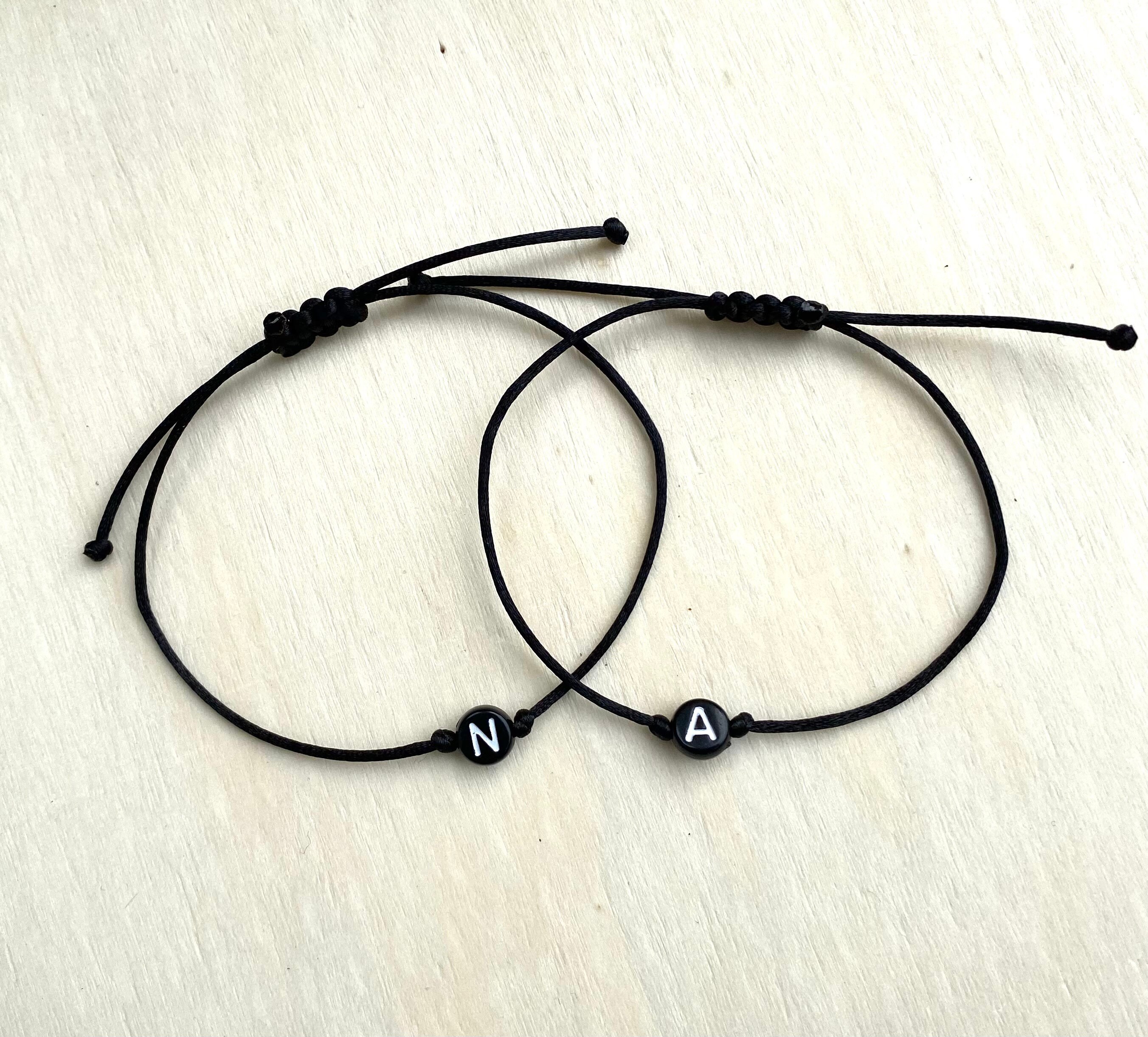 2 Pcs Pinky Promise Bracelets, Couples Initials Bracelet, Boyfriend ...