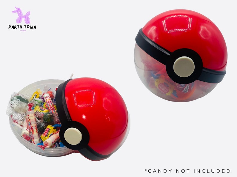 Pokemon Pokeball 6 PC Party Favor Ball Container, Candy Container for ...