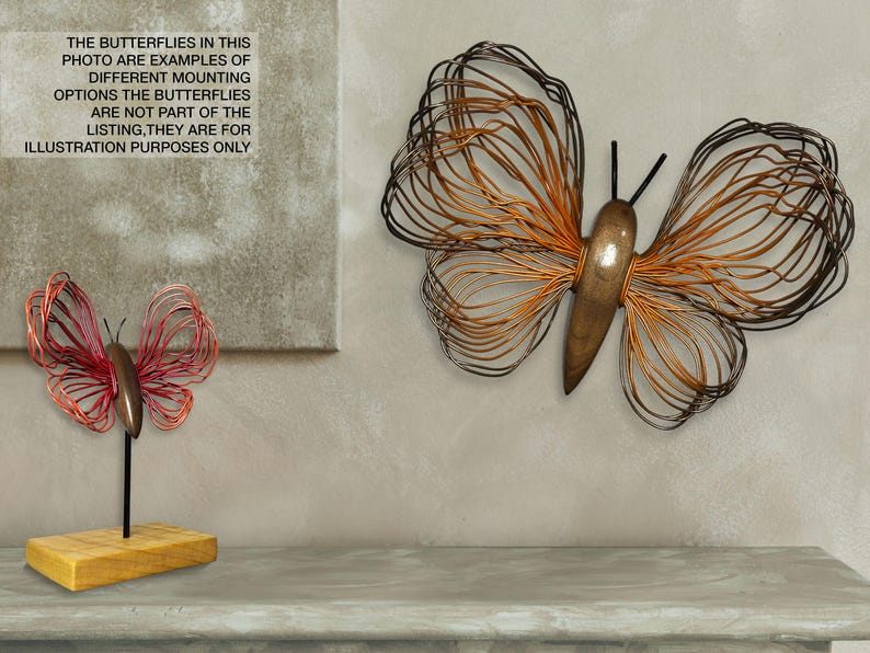Wire Butterfly Sculpture Wall Art Garden Decor Mom Gift Wire Art ...