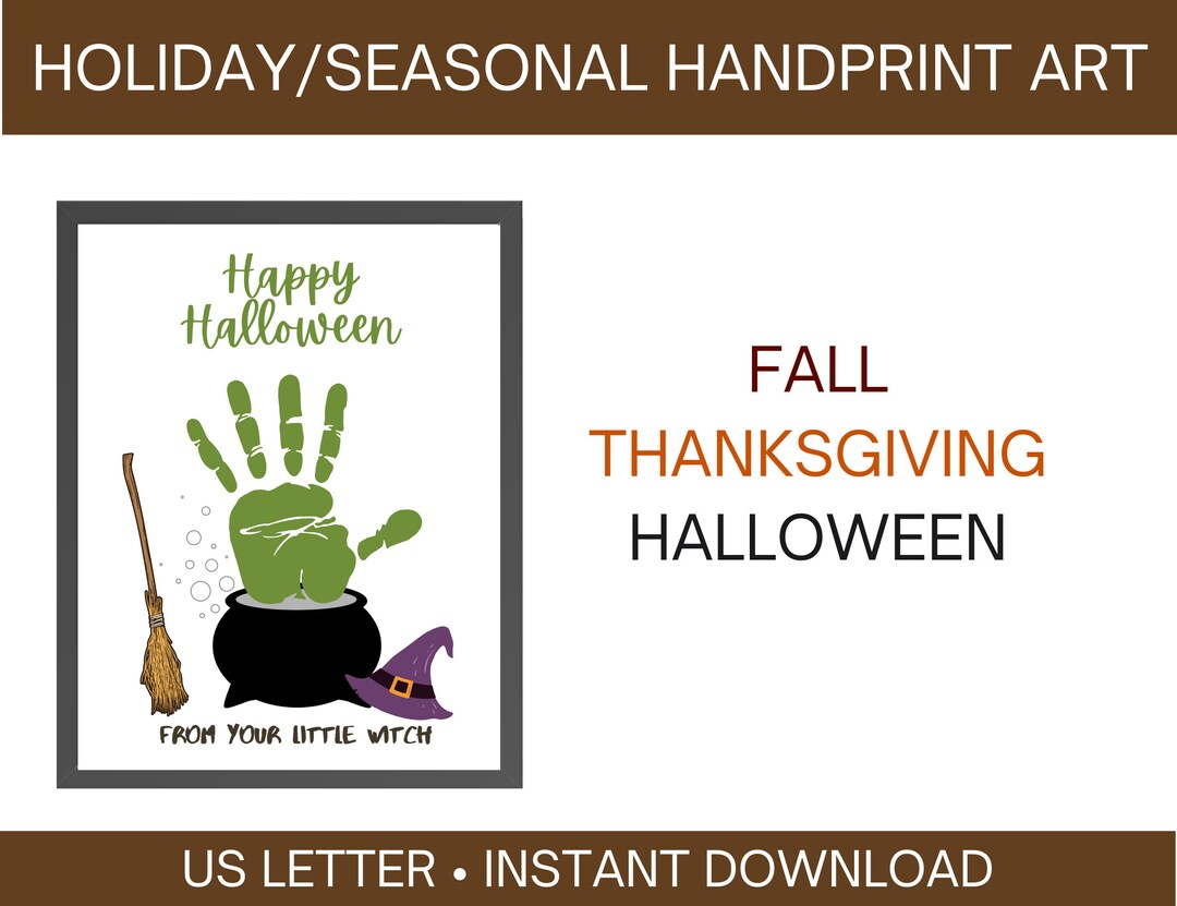 Fall Handprint Art: Thanksgiving, Halloween Crafts (digital Download ...