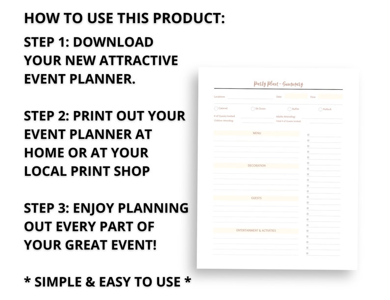 Event Planner Printable Holiday Party Planner Generic Party - Etsy