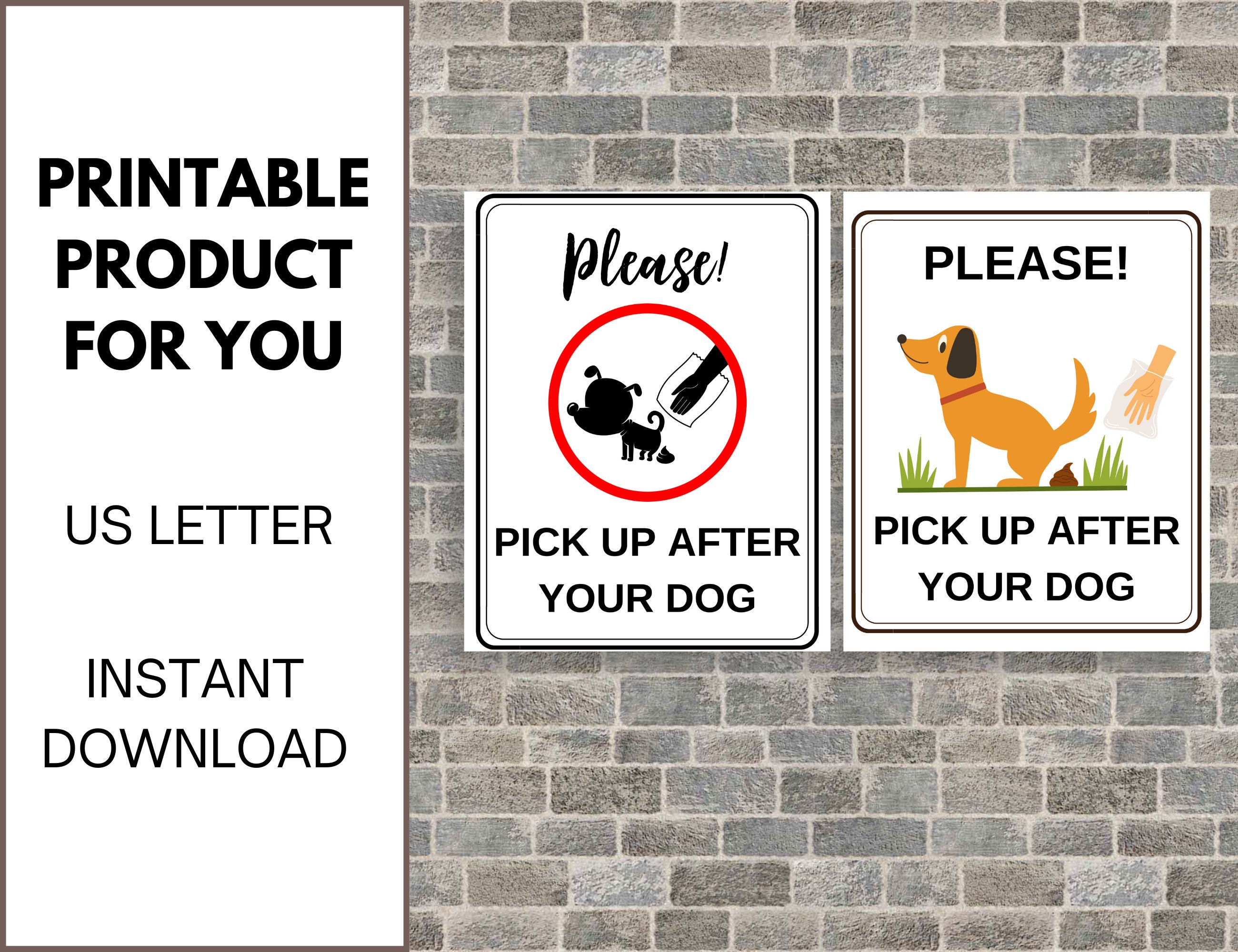 Pick up After Your Dog Sign: Printable Yard Sign (digital Download) - Etsy