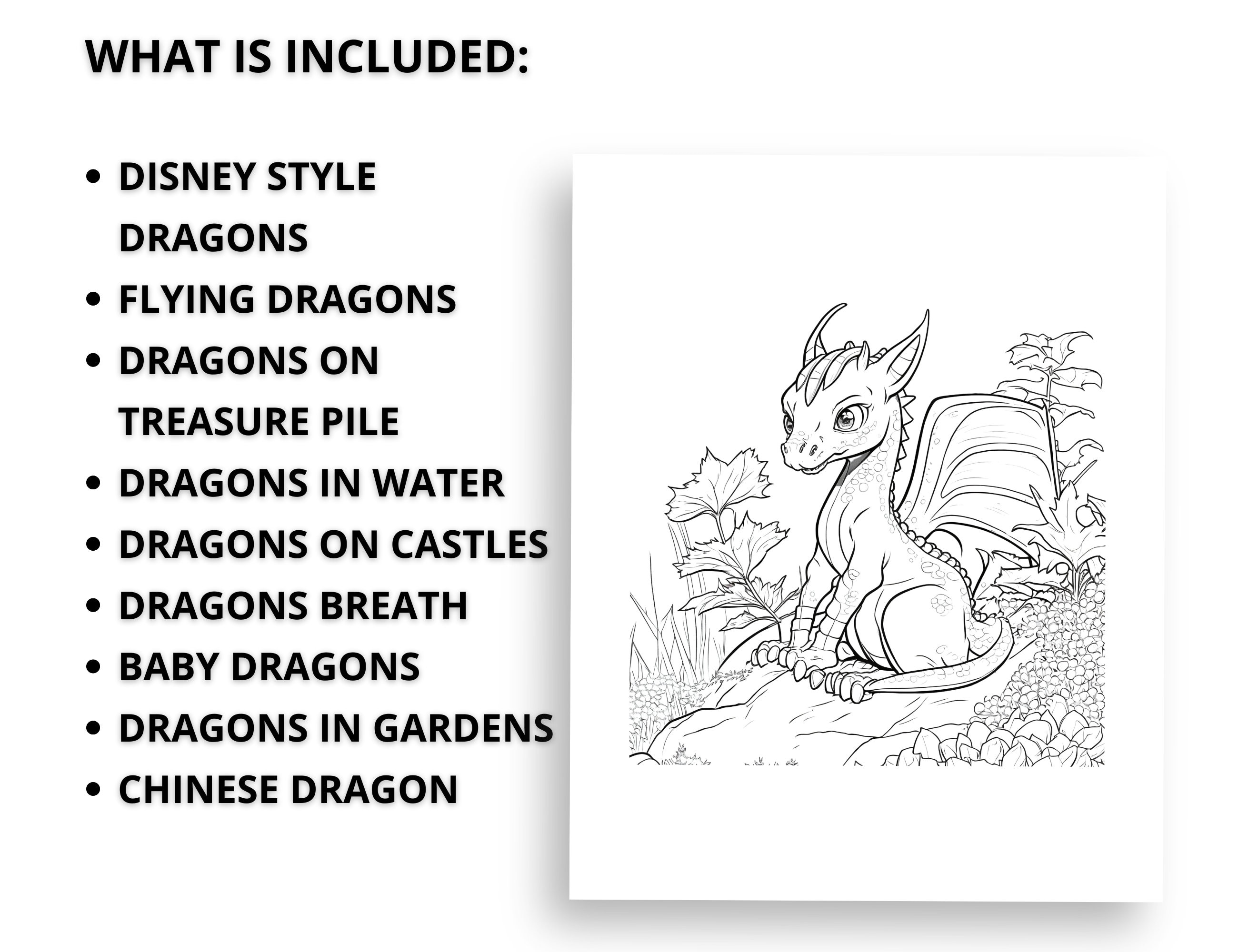 Coloring Pages Dragon Printable Coloring Book for Children and - Etsy ...