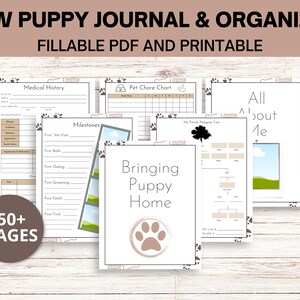 New Puppy Journal Fillable & Printable PDF Planner for New Pet Puppy ...