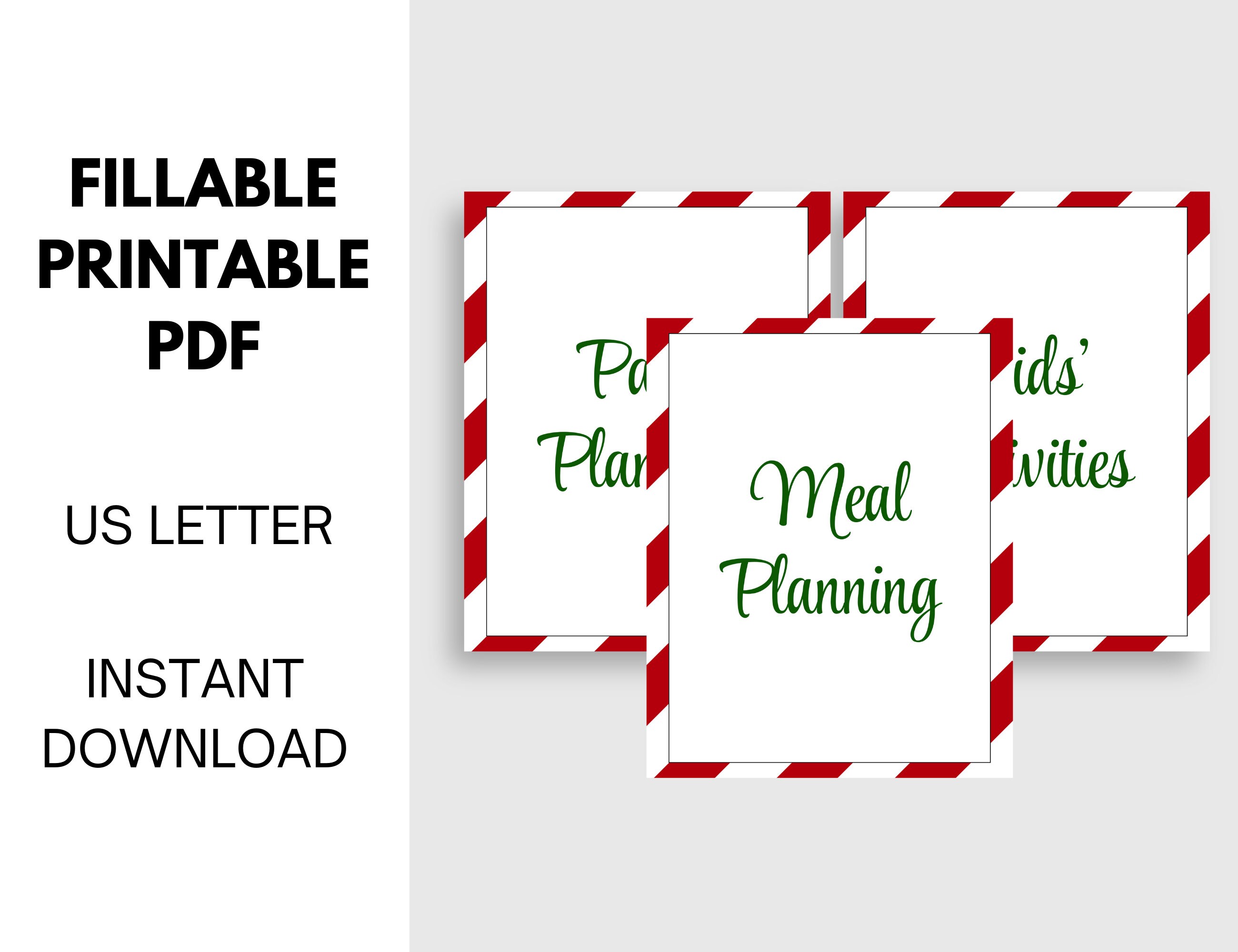 Christmas Fillable & Printable Planner Holiday Tracker Party Organizer ...