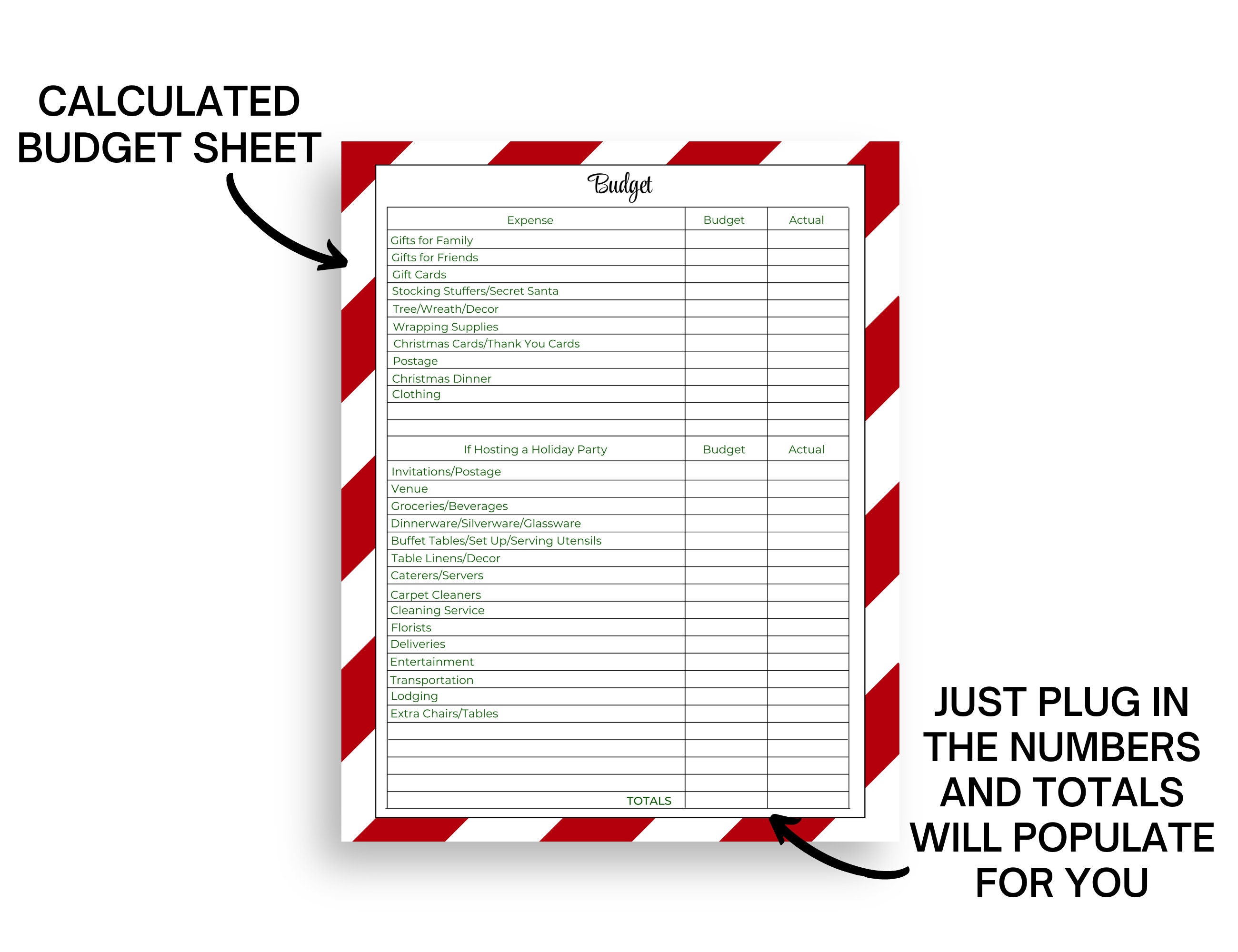 Christmas Fillable & Printable Planner Holiday Tracker Party Organizer ...