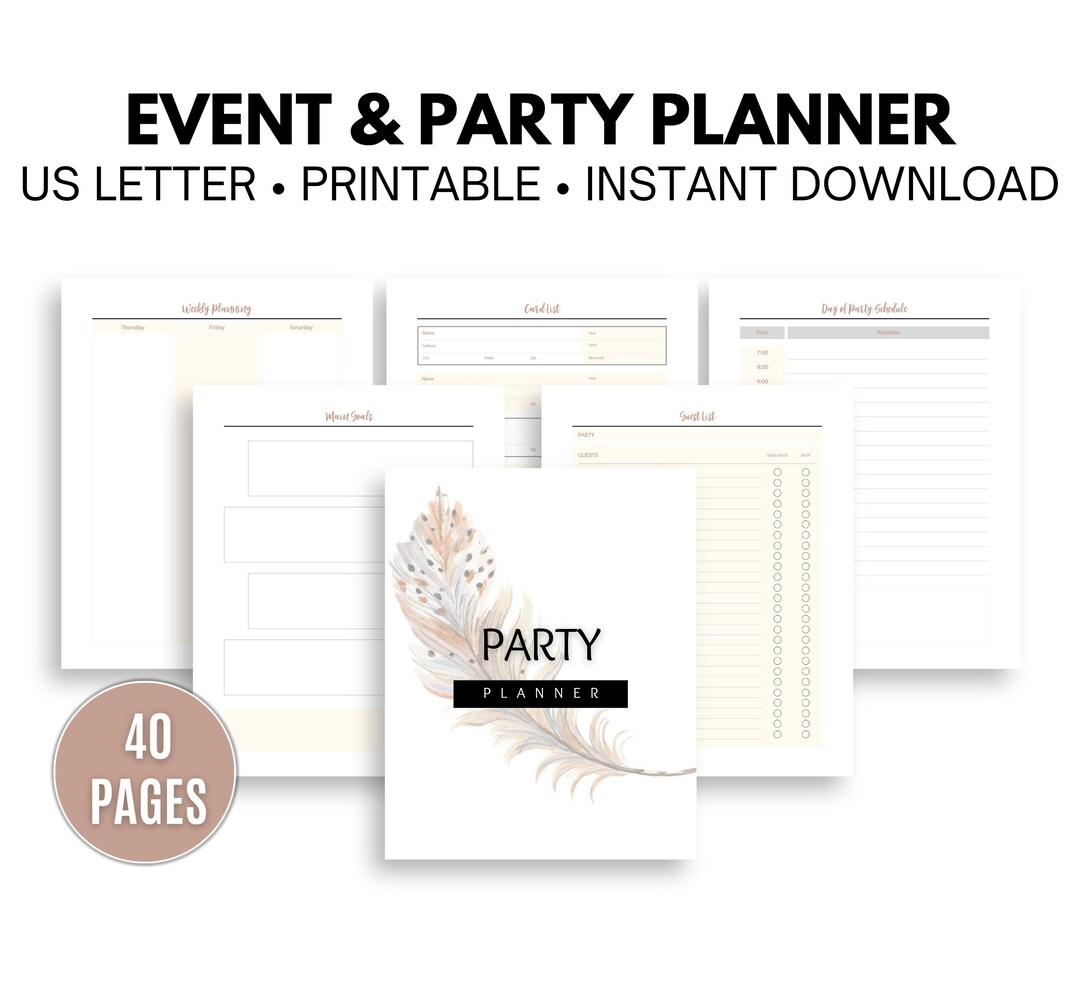 Event Planner Printable Holiday Party Planner Generic Party Organizer ...