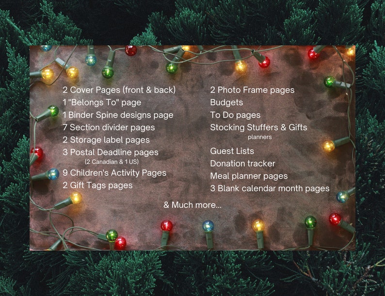 Christmas Fillable & Printable Planner Holiday Tracker Party Organizer ...