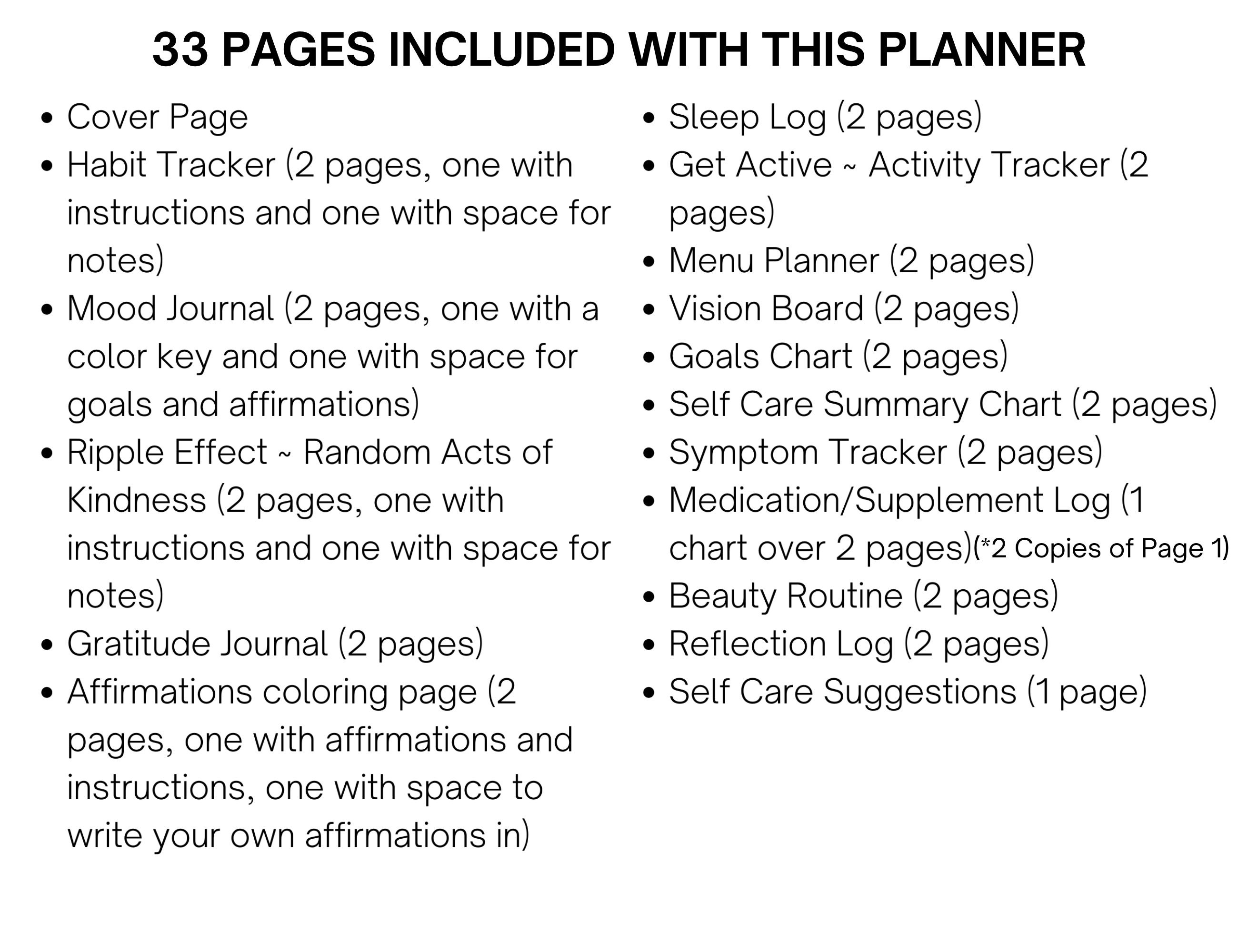 Self Care & Wellness Planner Printable Self Love Journal Body Mind ...