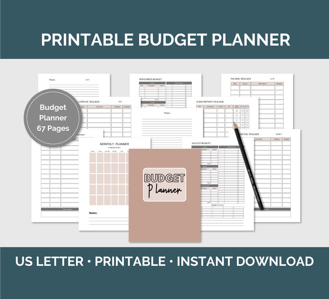 Printable Budget Planner My Budget Tracker Plan to Budget Your Money ...