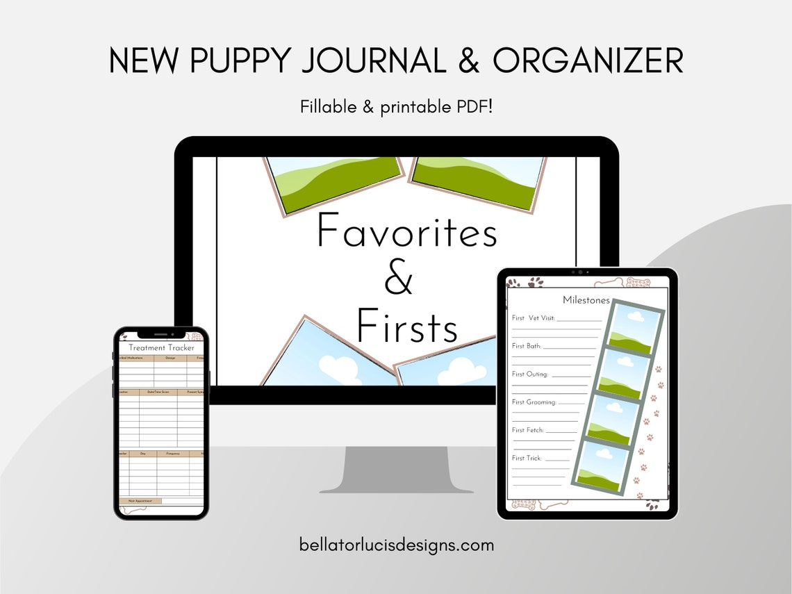New Puppy Journal Fillable & Printable PDF Planner for New Pet Puppy ...