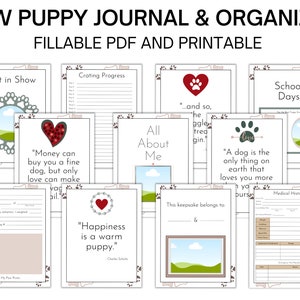 New Puppy Journal Fillable & Printable PDF Planner for New Pet Puppy ...