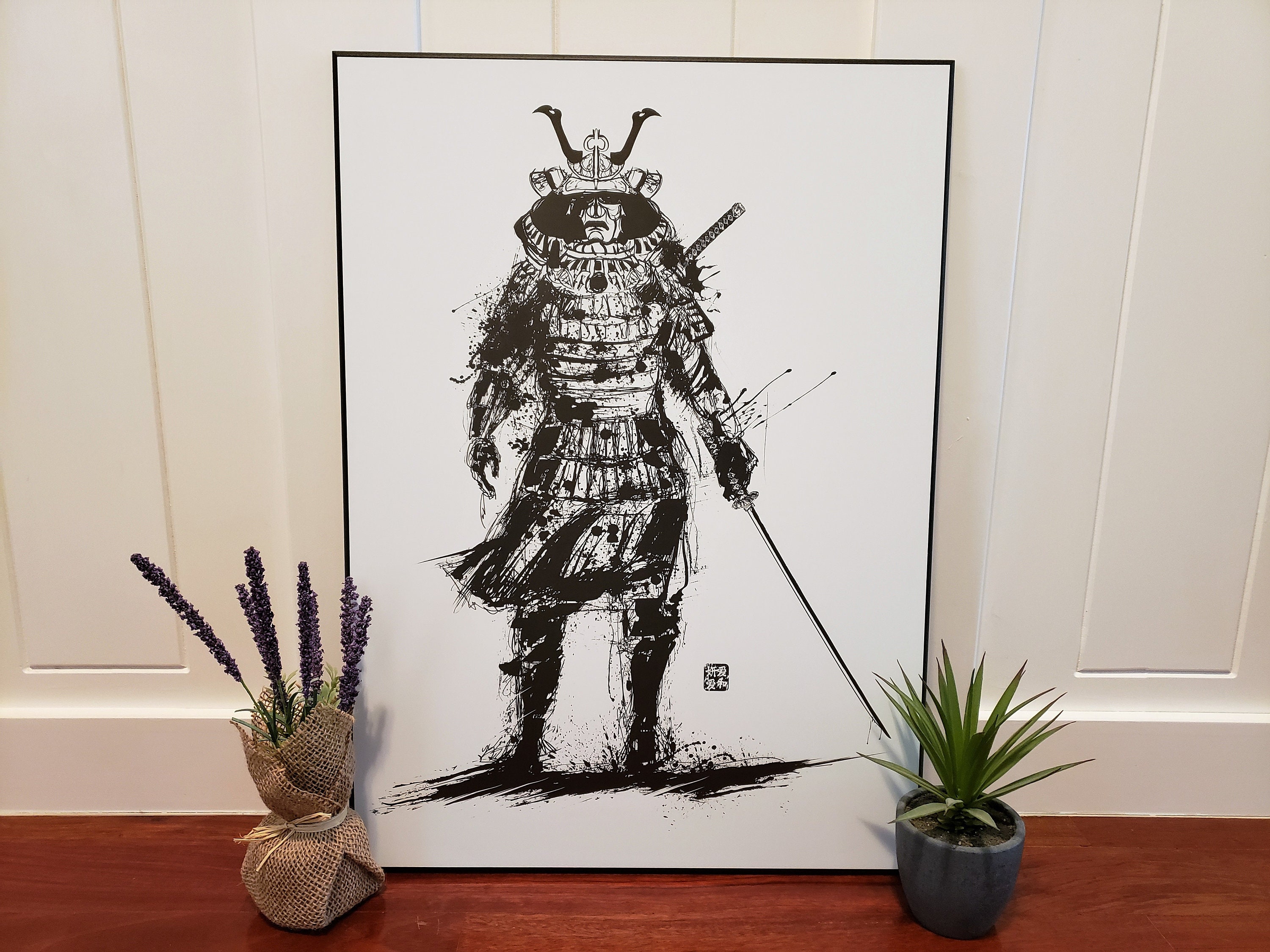 Samurai Warrior Metal Poster - Laser Engraved - Japanese Art - Etsy