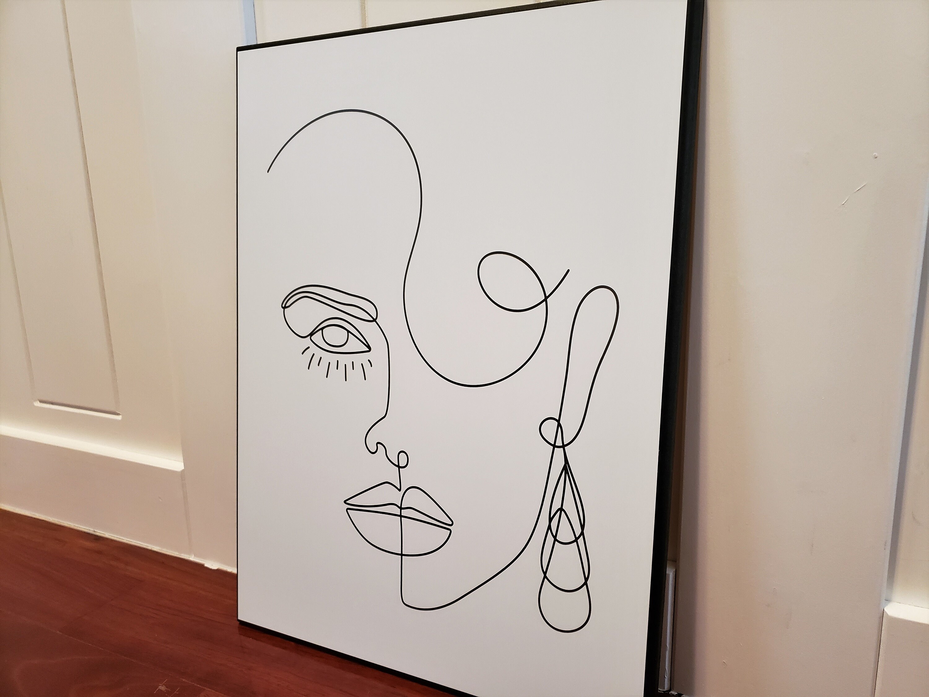 Female Line Art - One Line Drawing Face Art - Minimalist Art - Wall Art ...
