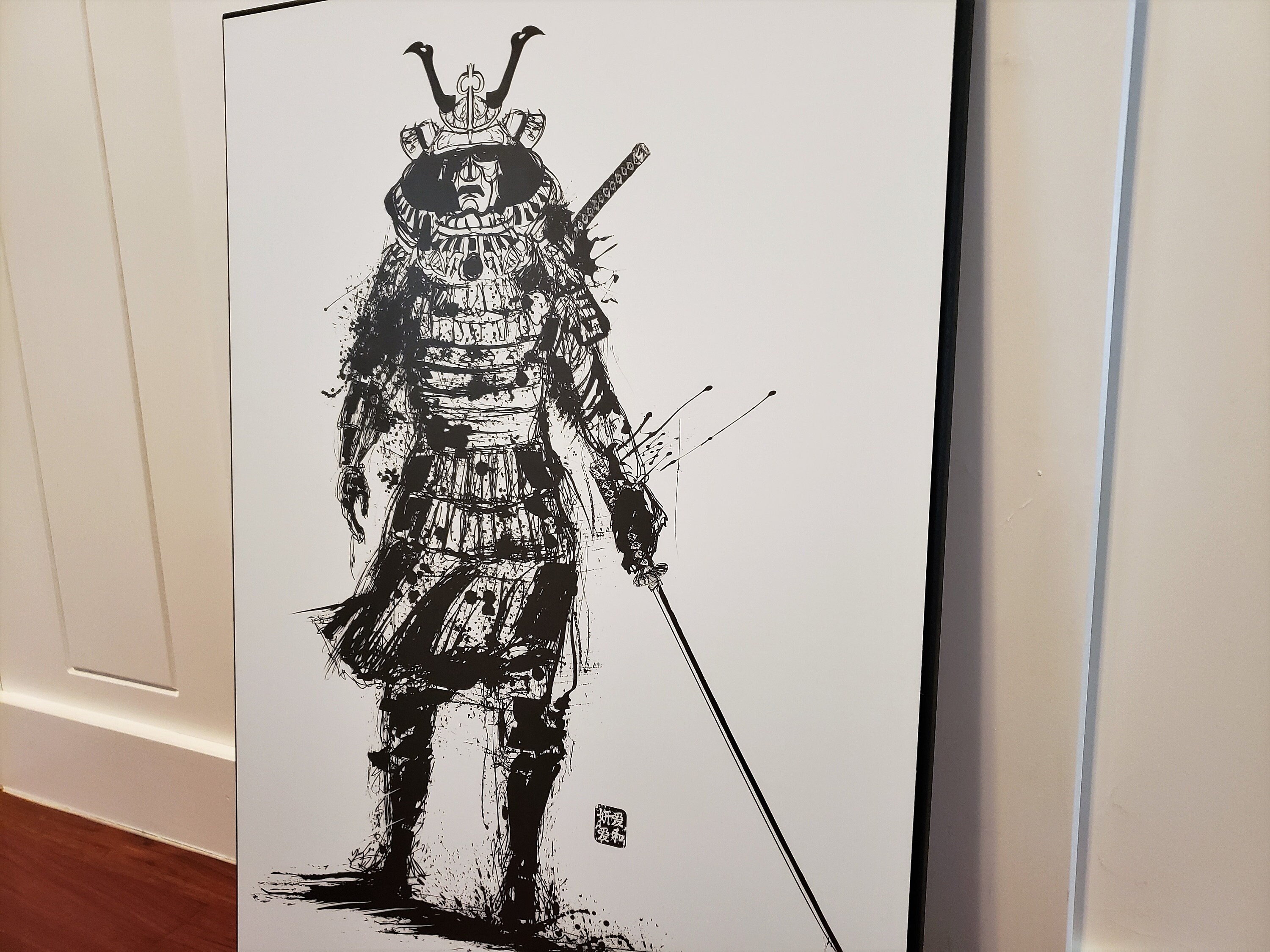 Samurai Warrior Metal Poster Laser Engraved Japanese Art - Etsy