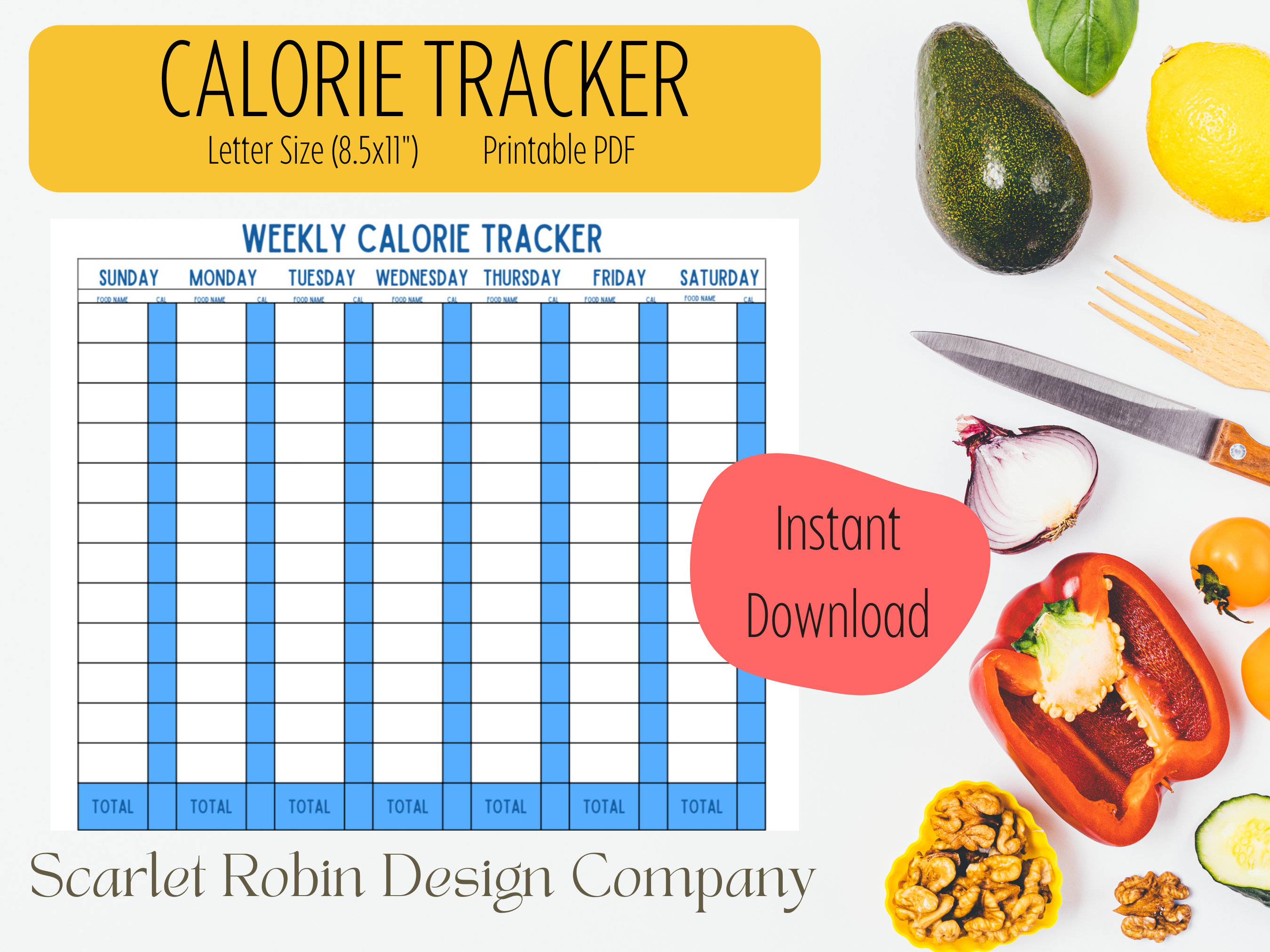 Weekly Calorie Tracker | Weight Loss Tool | Health Resource - Etsy