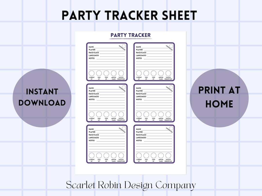 DND Party Tracker | DM Tools | PC Reference | Dungeons and Dragons ...