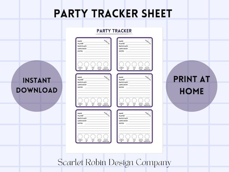 DND Party Tracker | DM Tools | PC Reference | Dungeons and Dragons ...