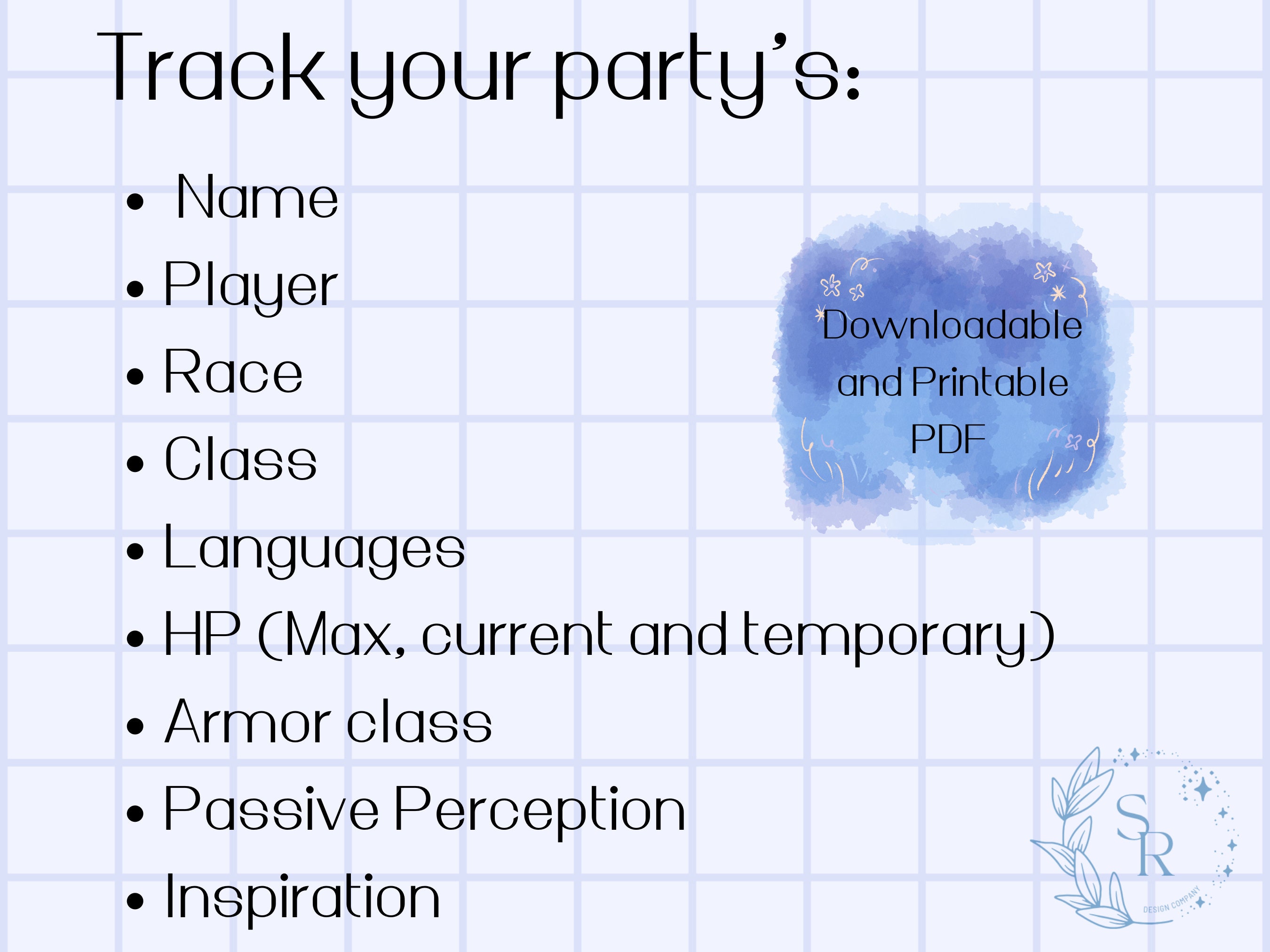 DND Party Tracker DM Tools PC Reference Dungeons and Dragons Materials ...