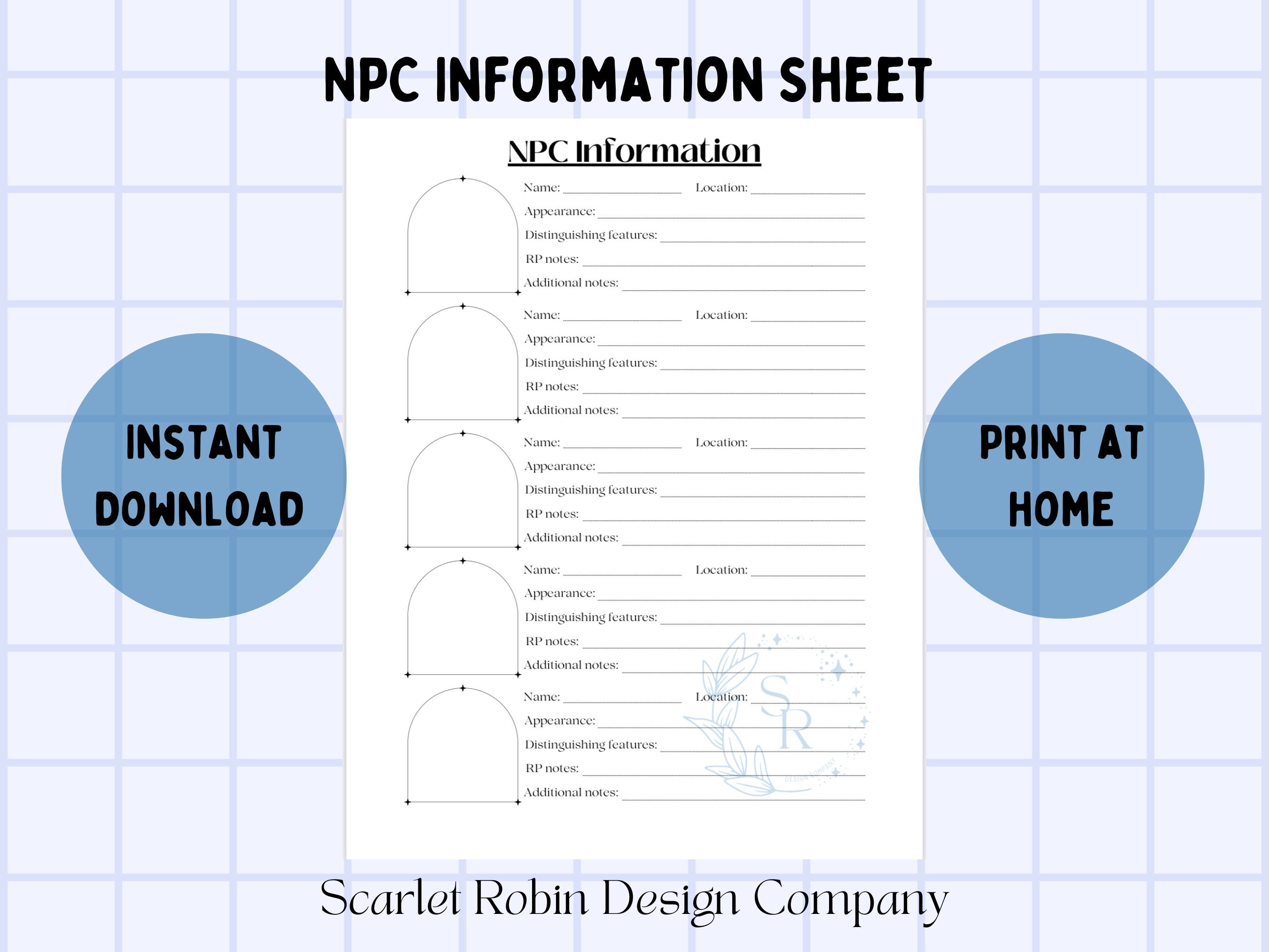 Dungeons and Dragons NPC Information | NPC Tracking Sheet ...