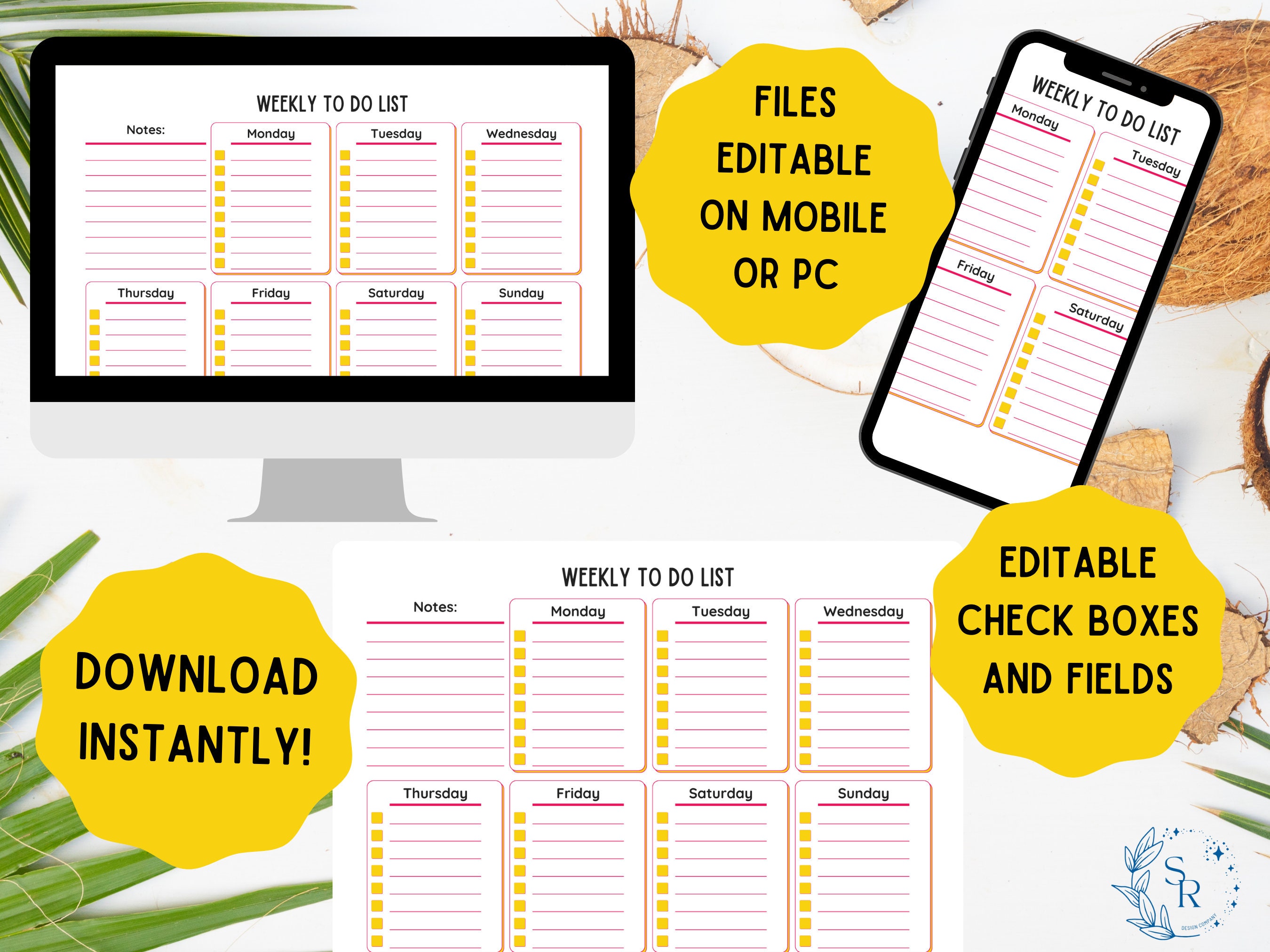 Weekly to Do List | Weekly Planner | Office Supplies | Printable ...