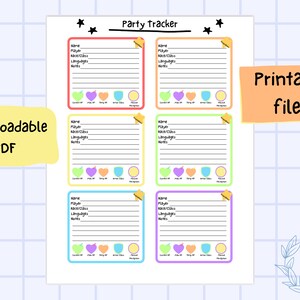 Printable Party Tracker for Dungeons and Dragons | Party Reference ...